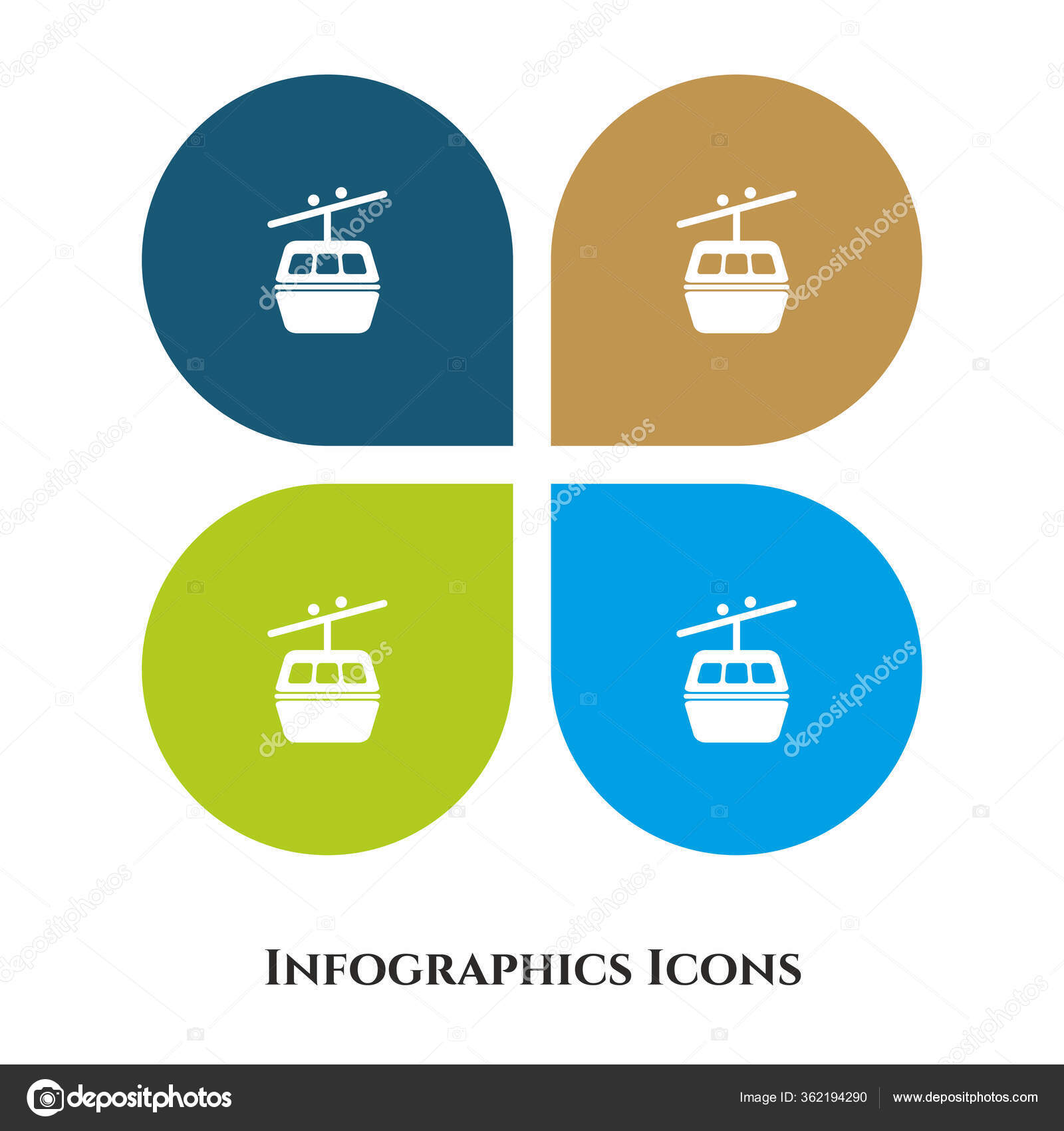 Cable Car Vector Illustration Icon All Purpose Isolated Different ...