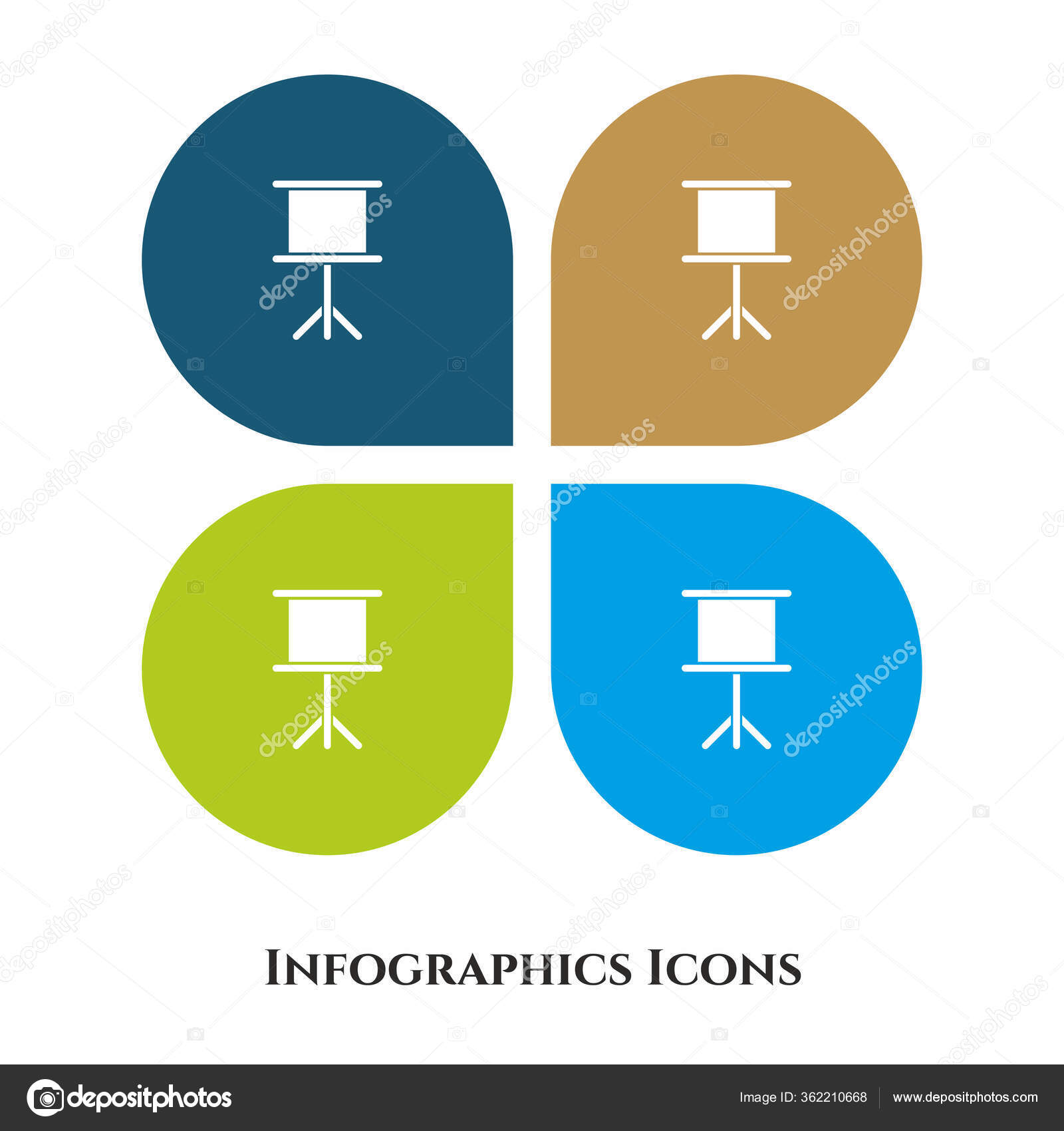 Presentation Chart Vector Illustration Icon All Purpose Isolated ...