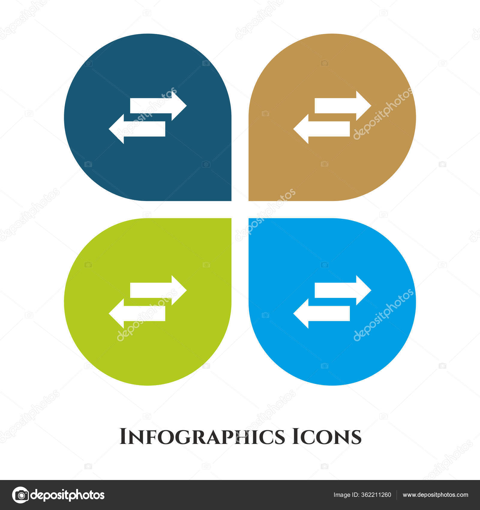 Arrow Vector Illustration Icon All Purpose Isolated Different ...