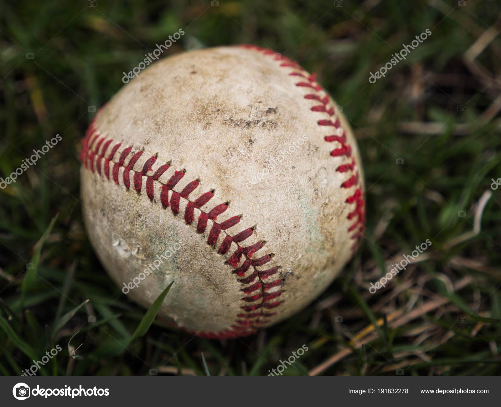 Close Sports Background Image Old Used Weathered Leather Baseball Ball ...