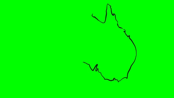 India Drawing Outline Map Green Screen Isolated — Stock Video ...
