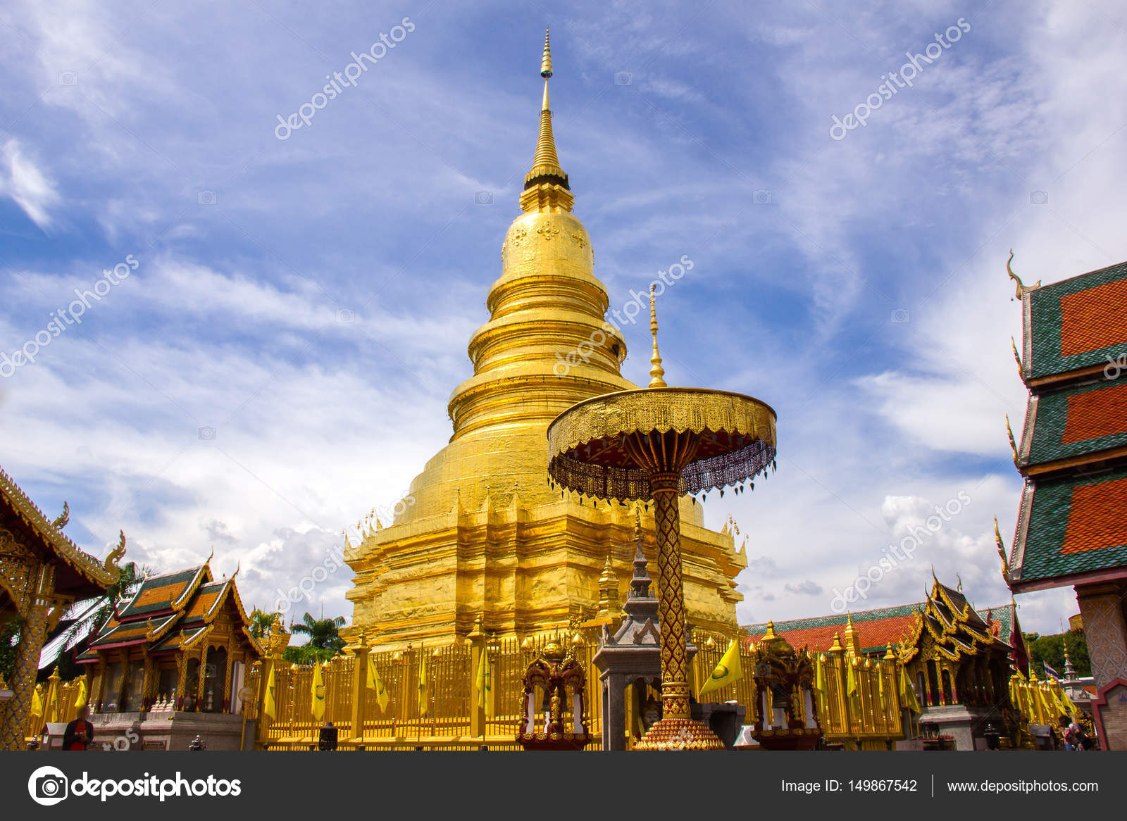 Wat Phra That Hariphunchai , Lamphun Province, Thailand Stock Photo by ...