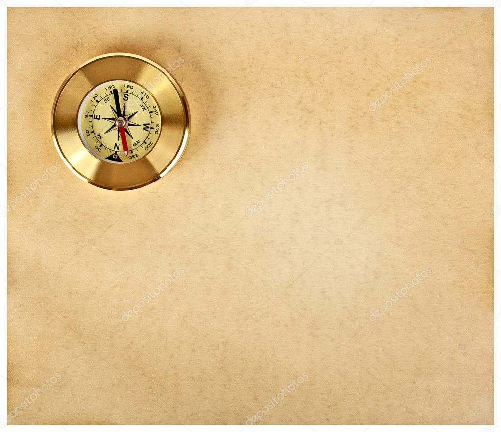 Old paper texture with golden compass Stock Photo by ©domnitsky.yar ...