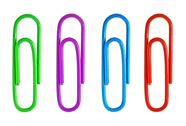 Two colored paper clips on white — Stock Photo © Ragnarocks #2132262