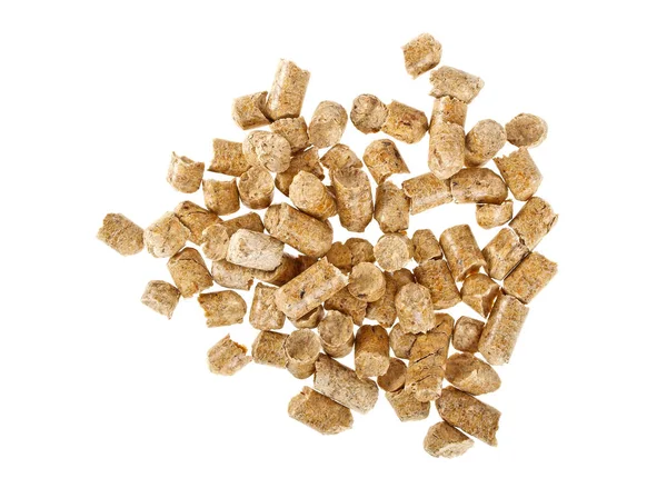Pelleted compound feed Isolated on white background, wheatfeed p — Stock Photo © domnitsky.yar ...