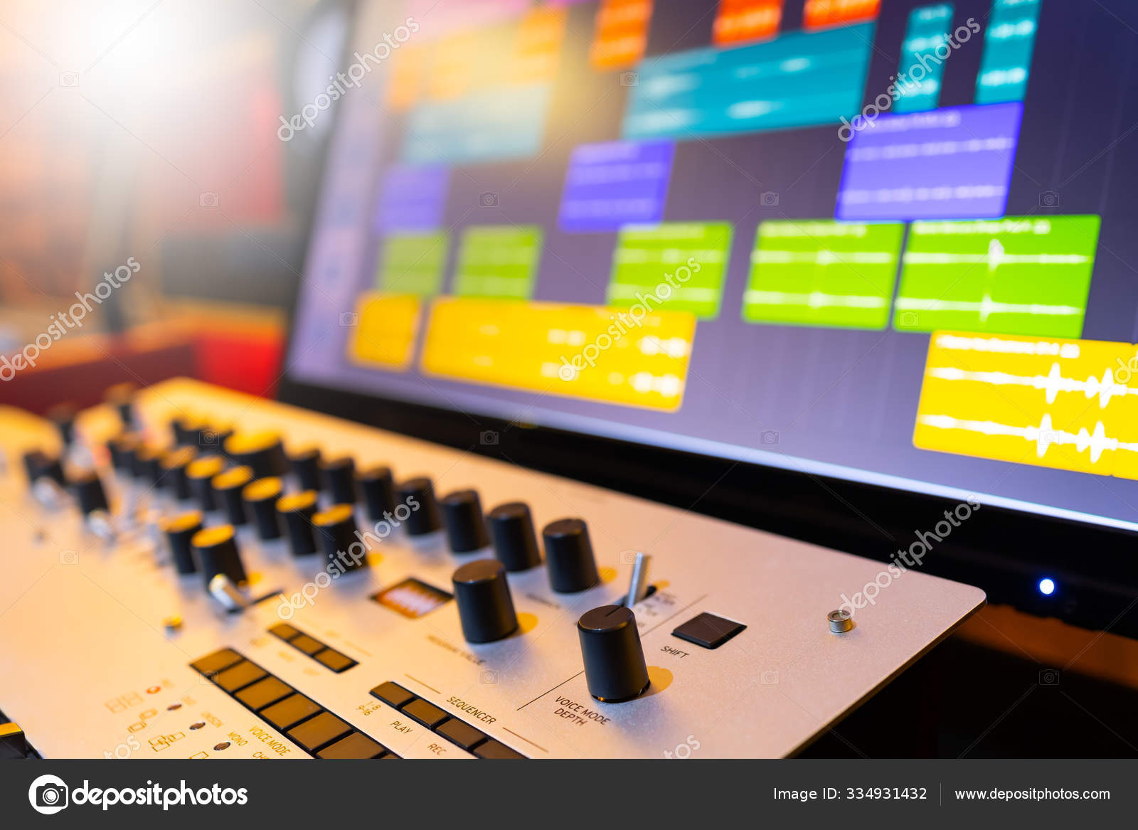 Music Synthesizer Waveform Computer Monitor ⬇ Stock Photo, Image by ...