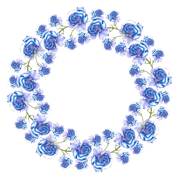 Round floral frame with roses — Stock Photo © Lia.N.P #152141208