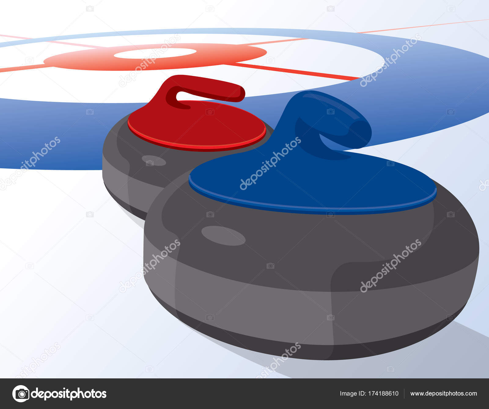 Curling rocks on ice in perspective — Stock Vector © jo@raintreestudio ...
