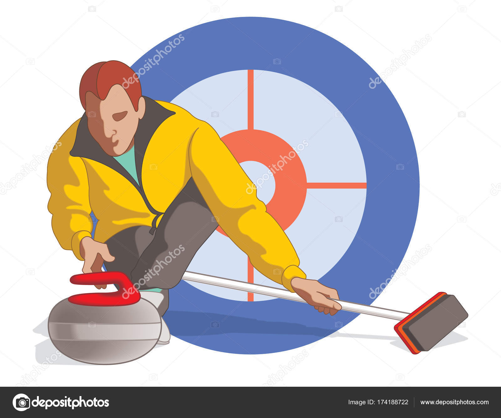 Curling Broom Clipart Animated