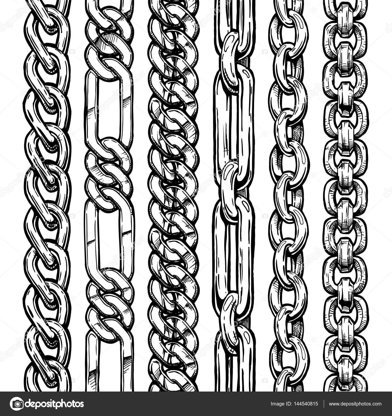 Collection of chains — Stock Vector © suricoma #144540815