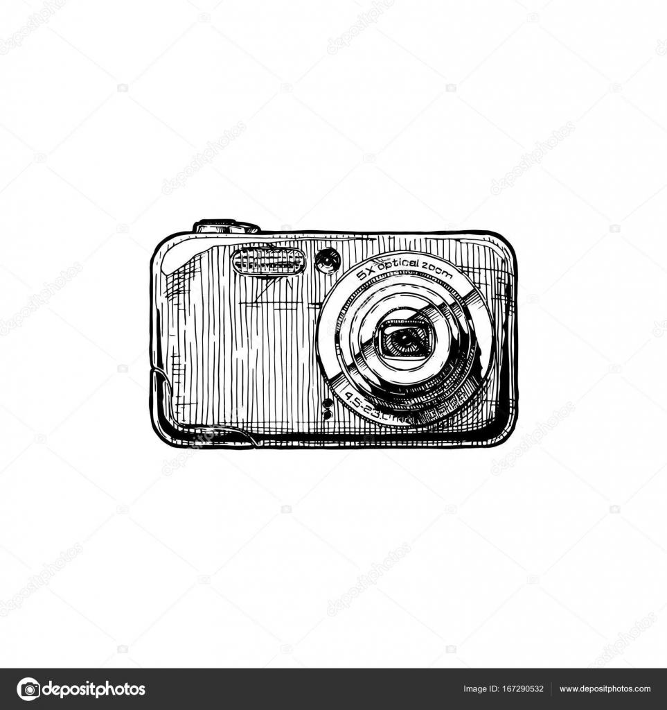 Illustration of digital compact camera Stock Vector by ©suricoma 167290532