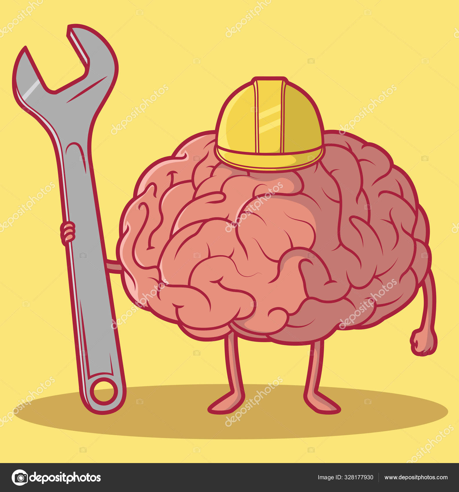 Worker Brain Vector Illustration Personal Growth Concept Design Stock ...