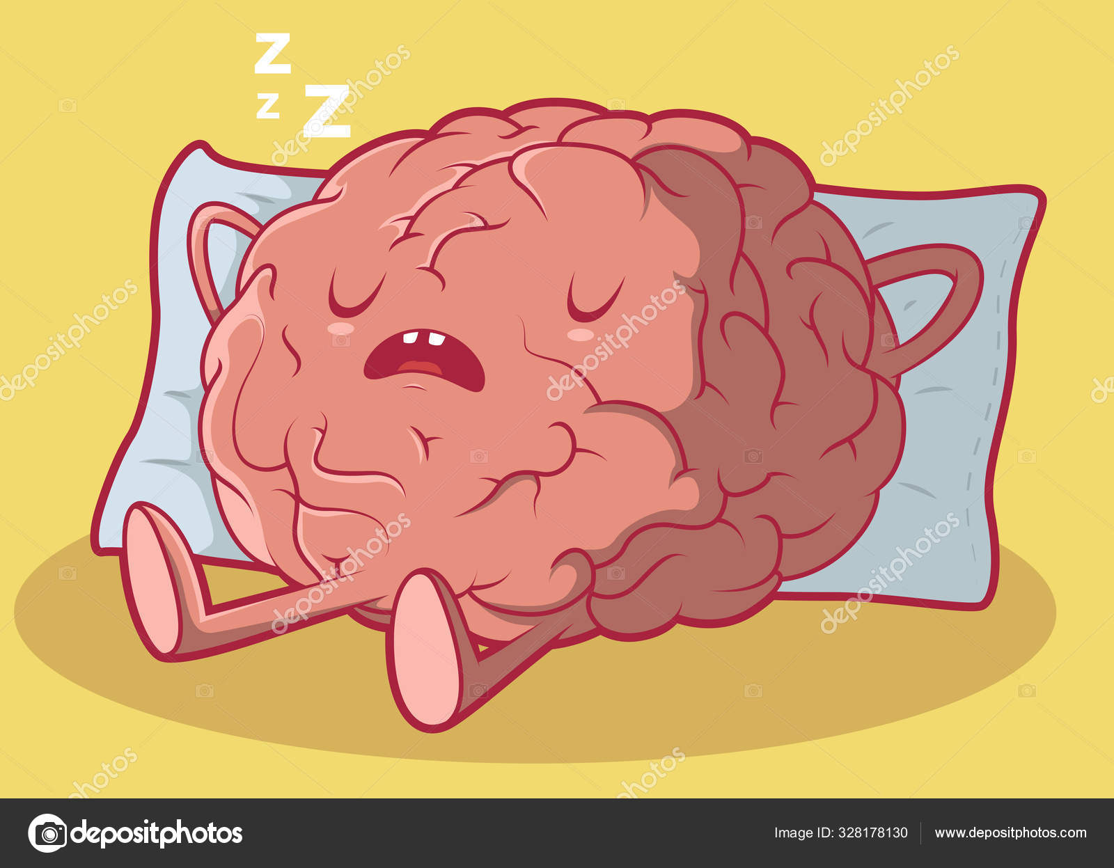 Sleeping Brain Vector Illustratie Mediterend Ontwerpconcept ...
