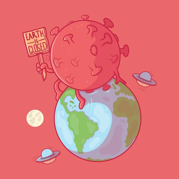 Planet Vomiting Vector Illustration Virus Disease Infection Global ...