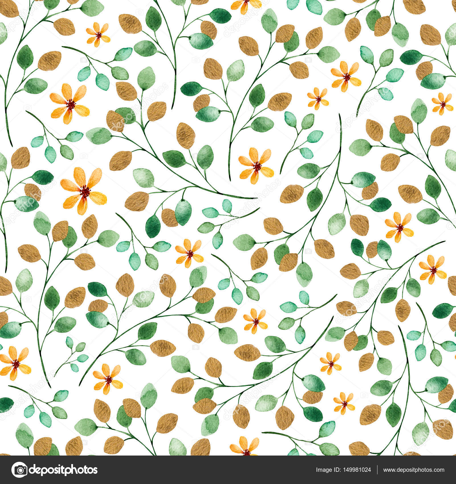 Seamless pattern with foliage, leaves Stock Photo by ©Katerina_Skorik ... Seamless pattern with foliage, leaves Stock Photo by ©Katerina_Skorik ...