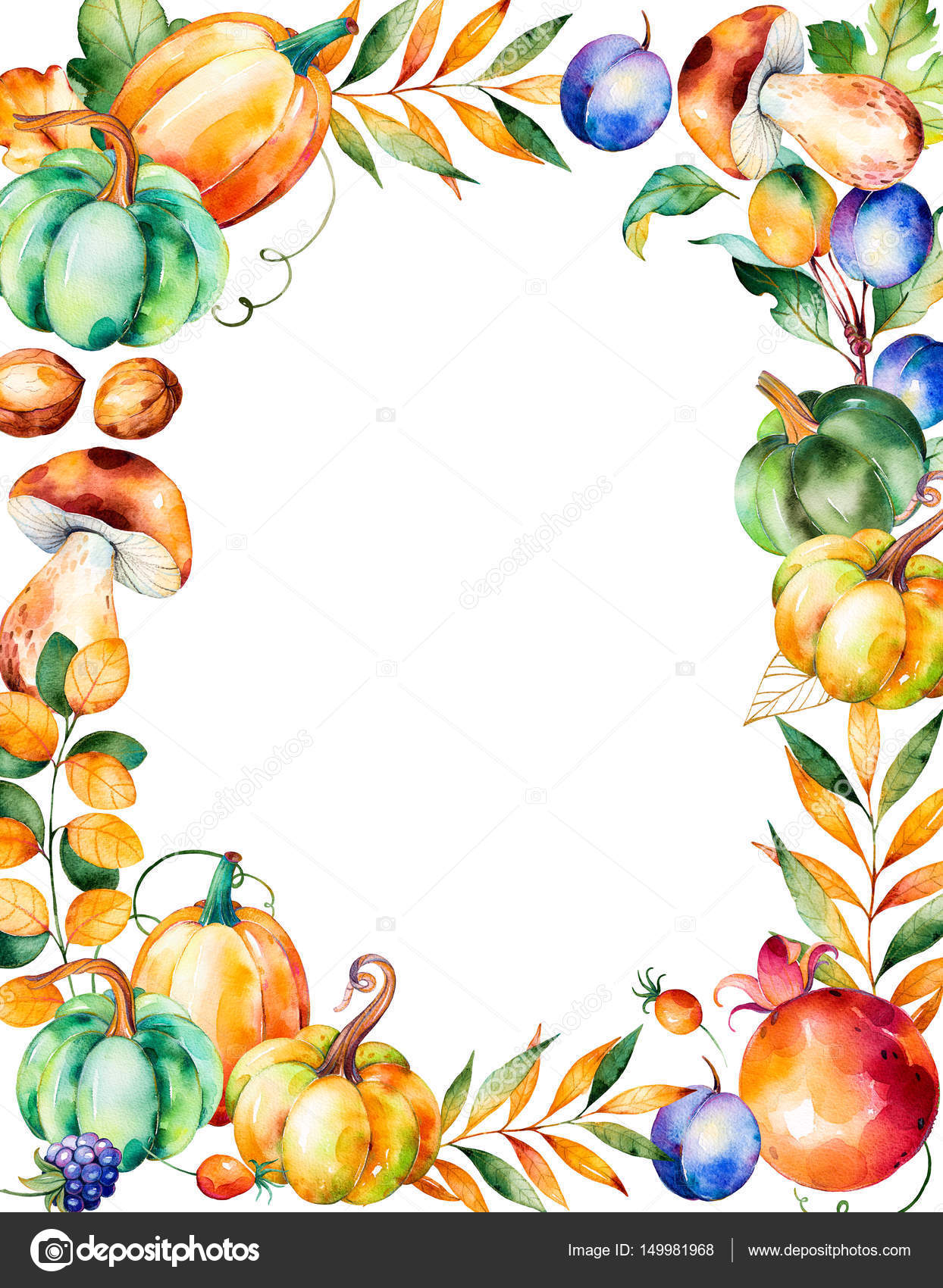 Beautiful watercolor frame border — Stock Photo © Katerina_Skorik ...