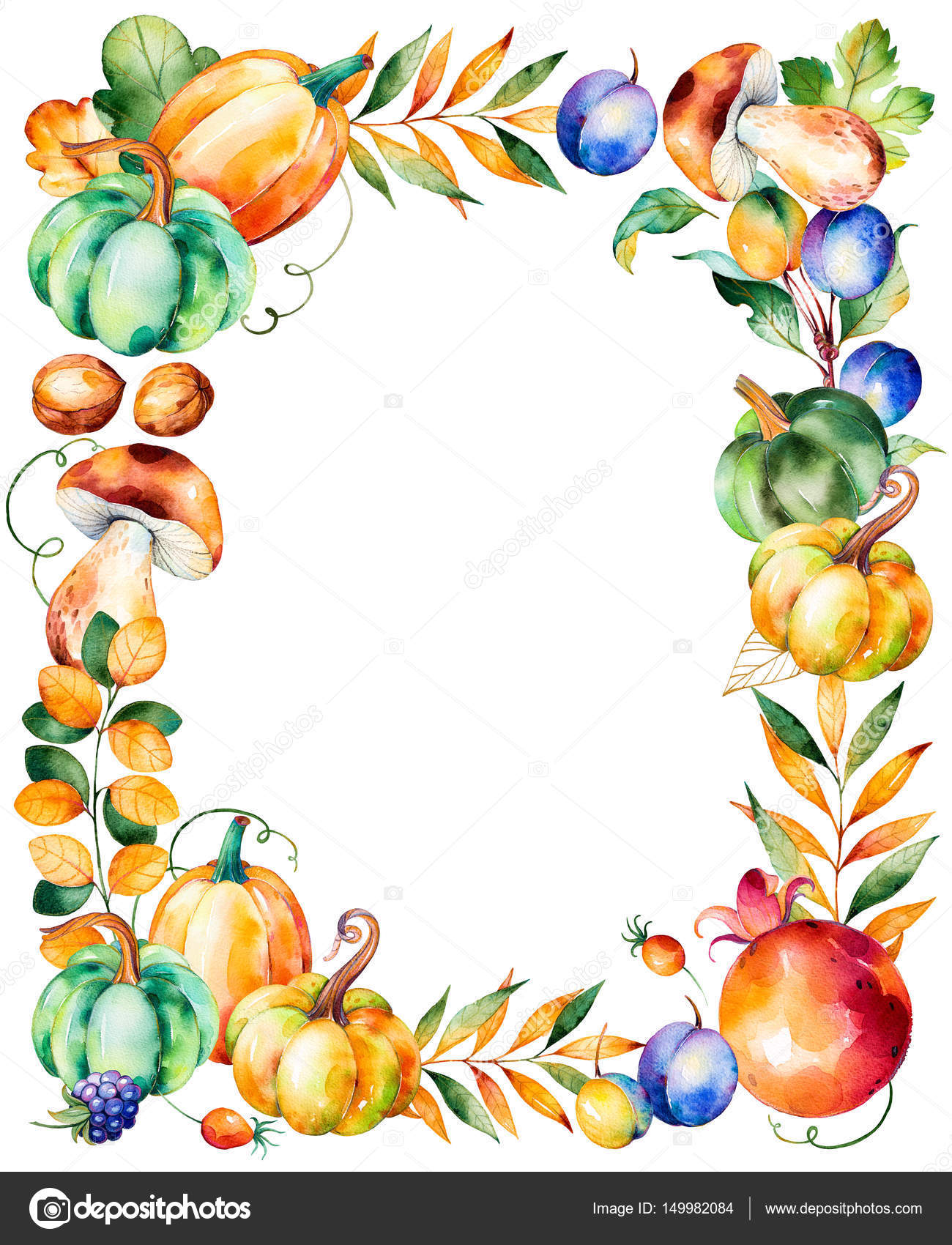Beautiful watercolor frame border — Stock Photo © Katerina_Skorik ...