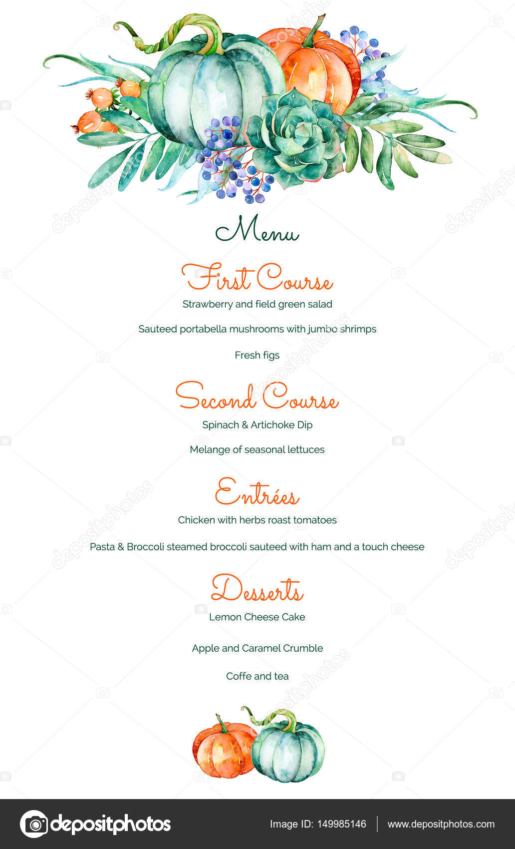Decorative menu invitation template — Stock Photo © Katerina_Skorik ...
