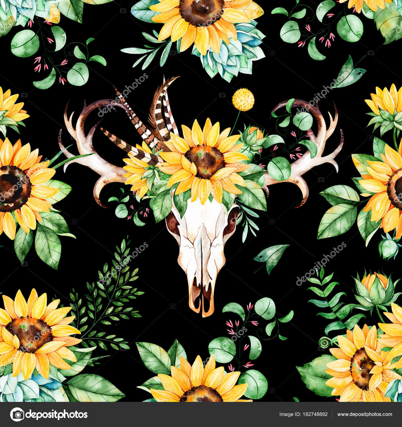 Sunflower Vs Footprints Skull