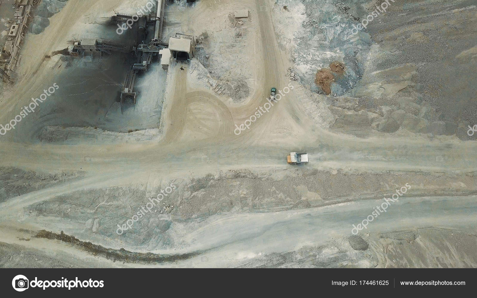 Aerial view. Slag storage on the coast. A place for the storage of the ...