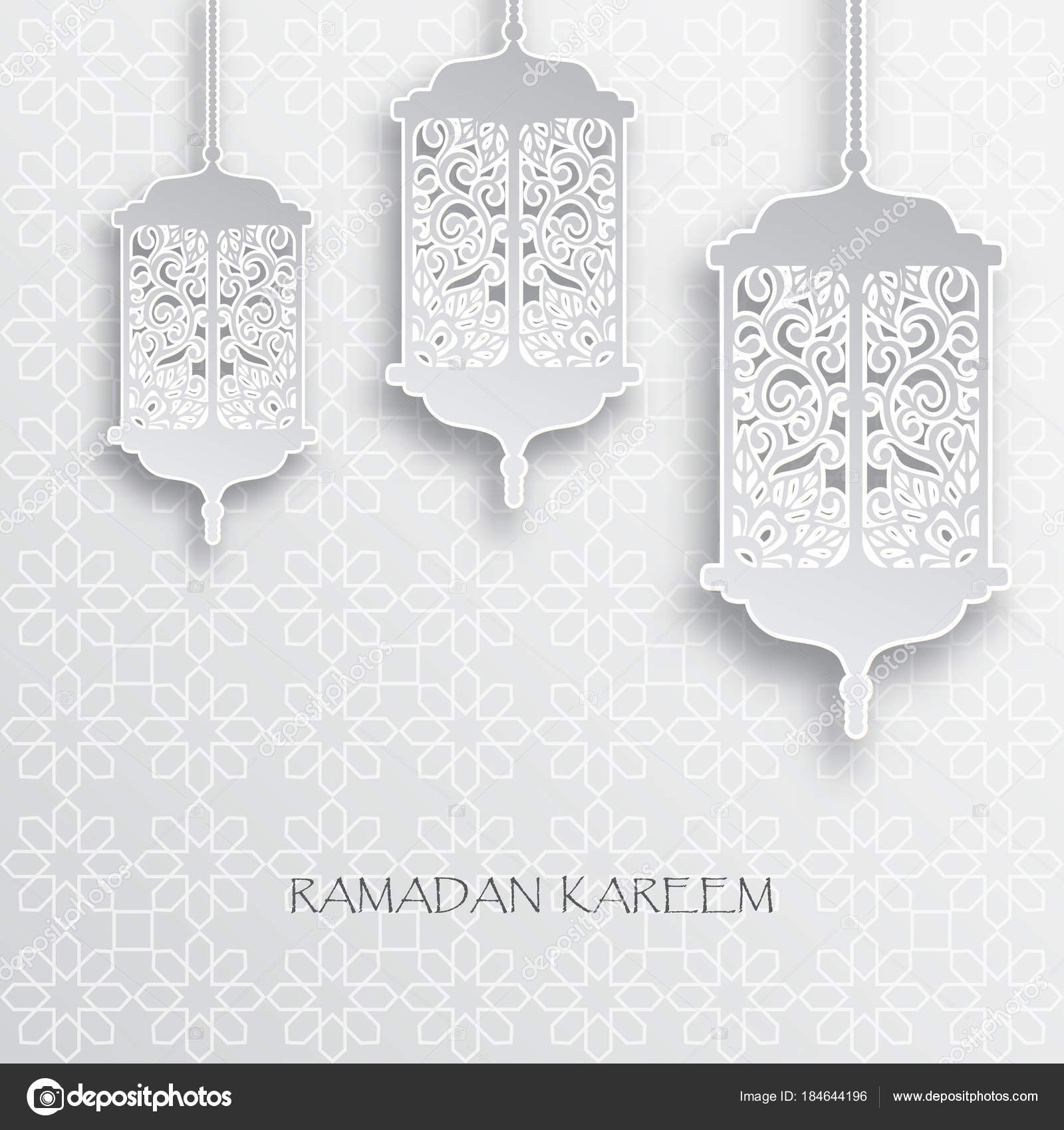Paper graphic of islamic lantern. Islamic decoration. ⬇ Vector Image by ...