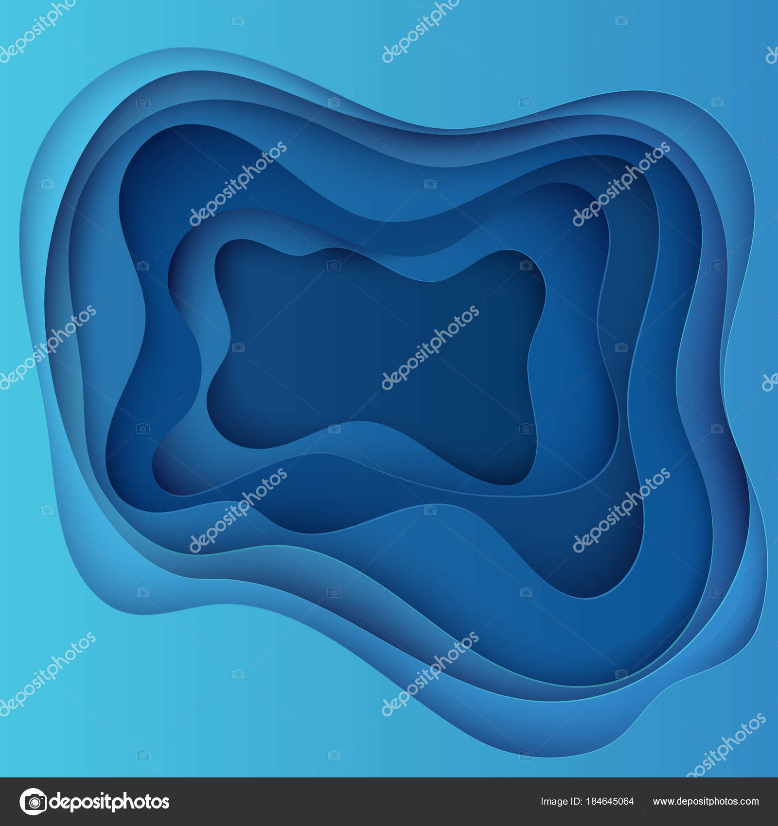 Paper art cartoon abstract waves. Paper carve background. Stock Vector ...