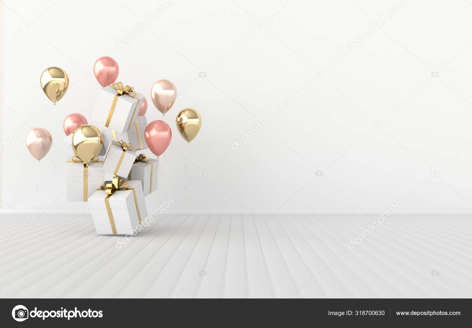 3d render illustration of realistic glossy colorful balloons Stock ...