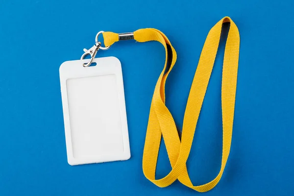 Work Name Tag Employee Card Icons Ropes Blue Background — Stock Photo ...