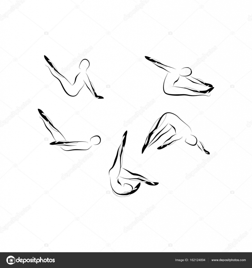Set of abstract pilates poses — Stock Vector © sashica #162124894