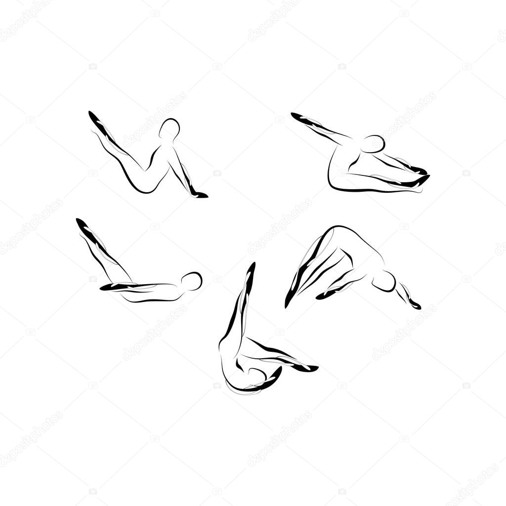 Set of abstract pilates poses — Stock Vector © sashica #162124894