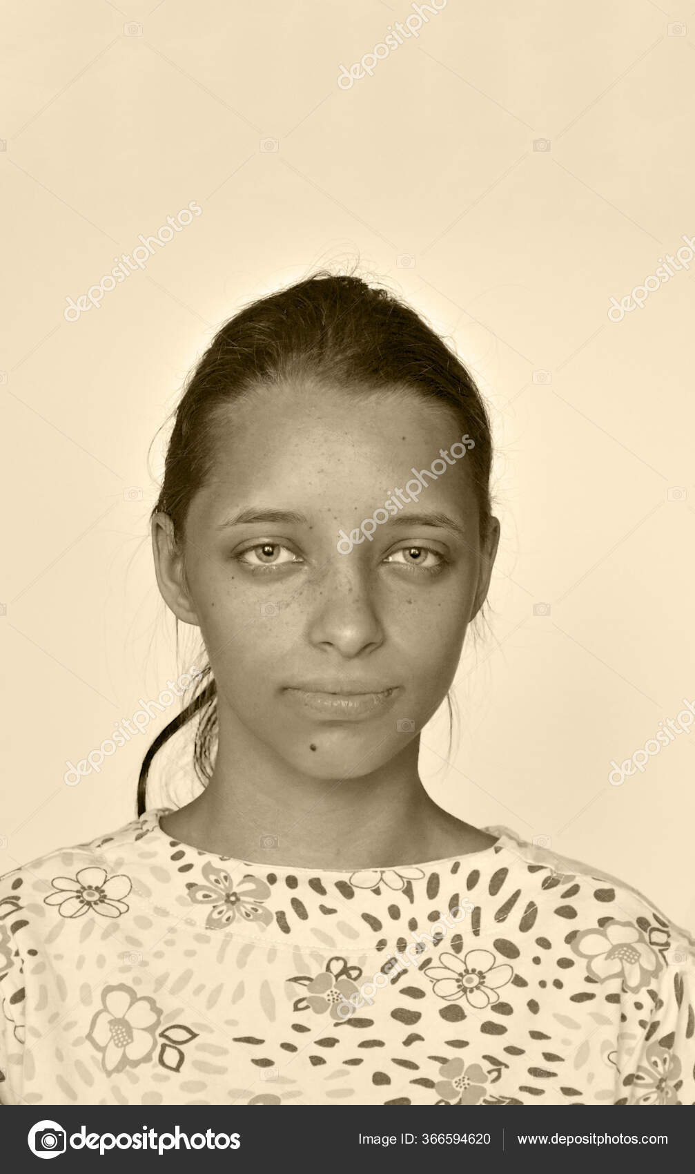 Portrait Girl White Background Stock Photo by ©GalinkaLB 366594620