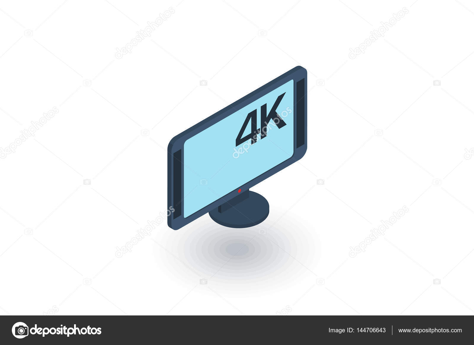 High resolution 4k tv isometric flat icon. 3d vector Stock Vector Image ...