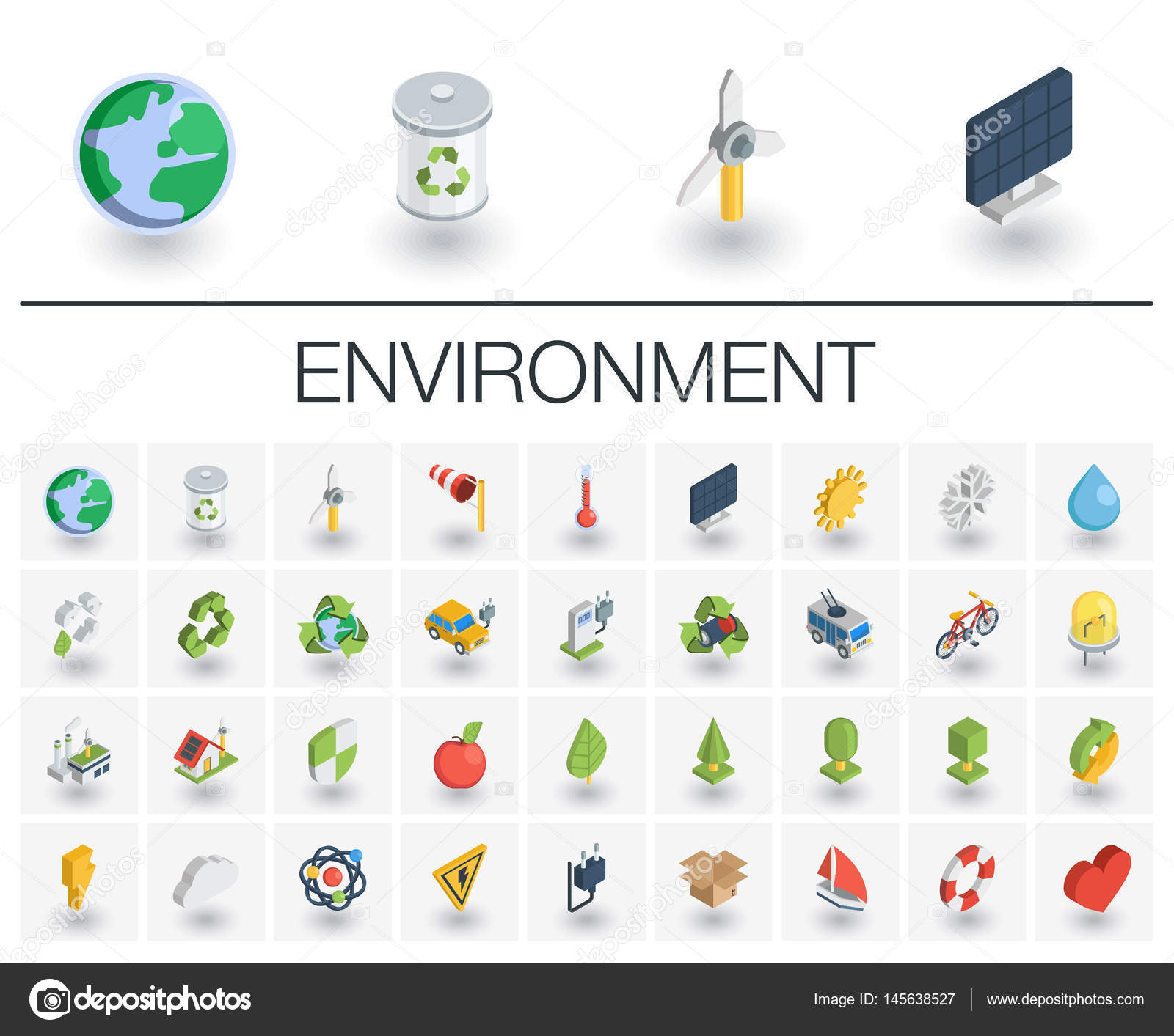 Ecology and environmental isometric icons Stock Vector Image by ©r ...