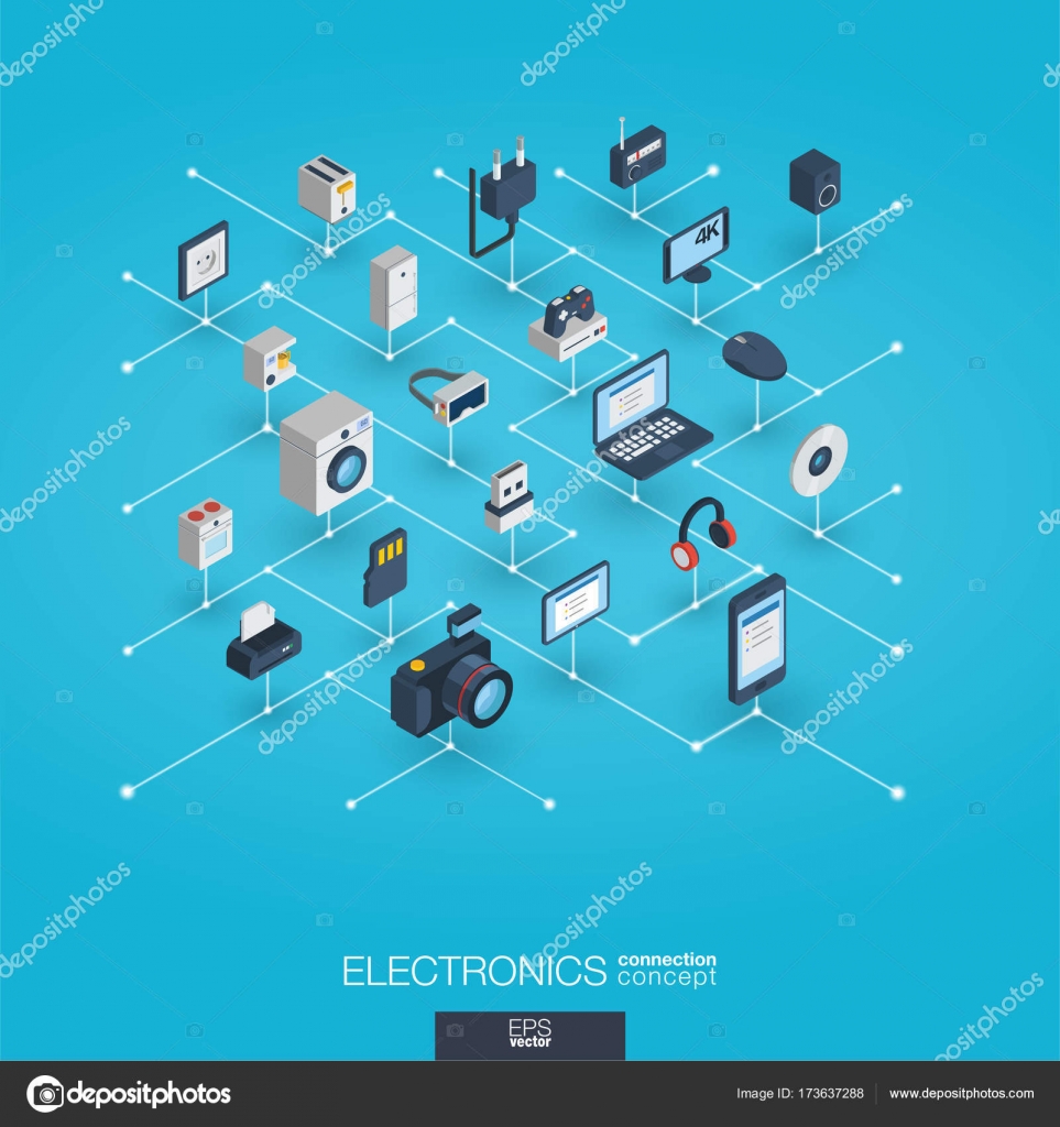 Digital technology and devices isometric icons Stock Vector Image by ©r ...