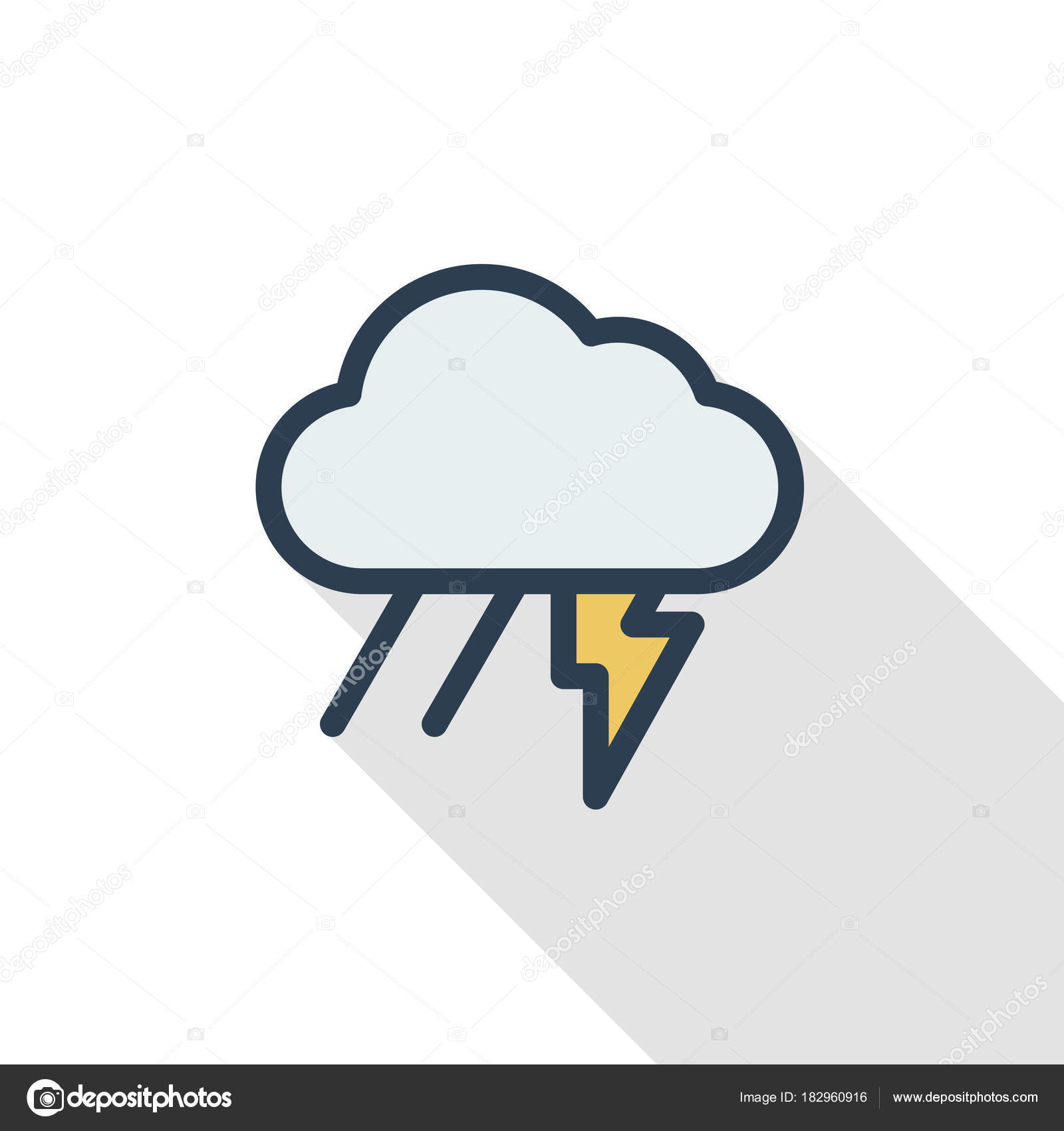 Lightning, thunder storm icon Stock Vector by ©r.Hilch 182960916