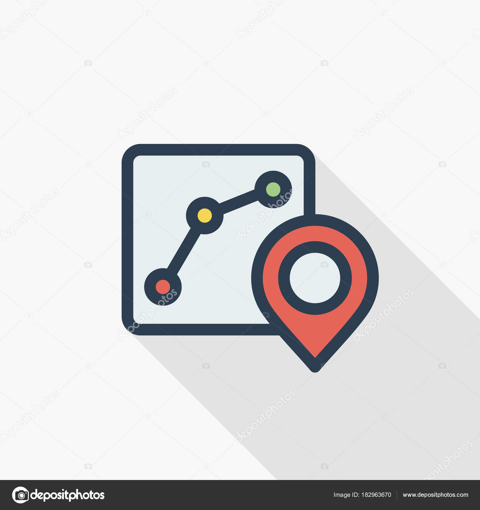 Route map icon Stock Vector Image by ©r.Hilch #182963670