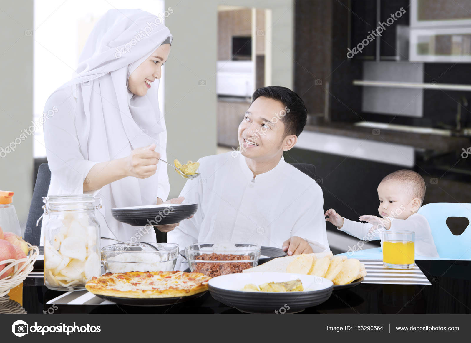 Muslim Family Eating