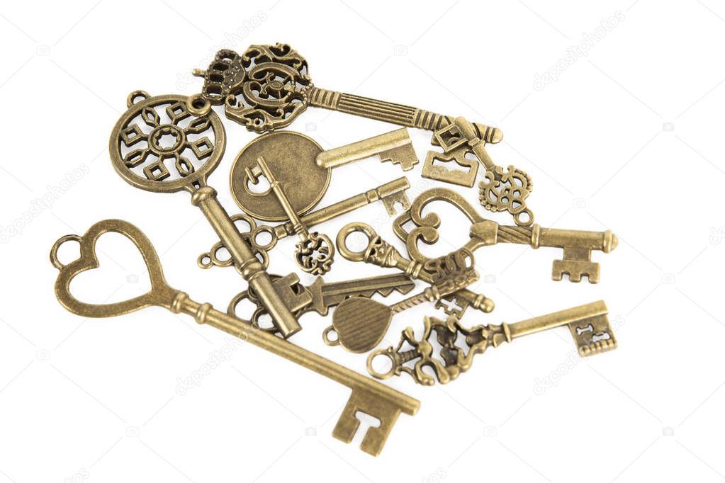 Old golden keys with beautiful ornate — Stock Photo © realinemedia ...