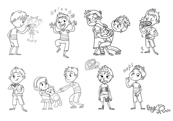 Misbehave Little Boys Clipart