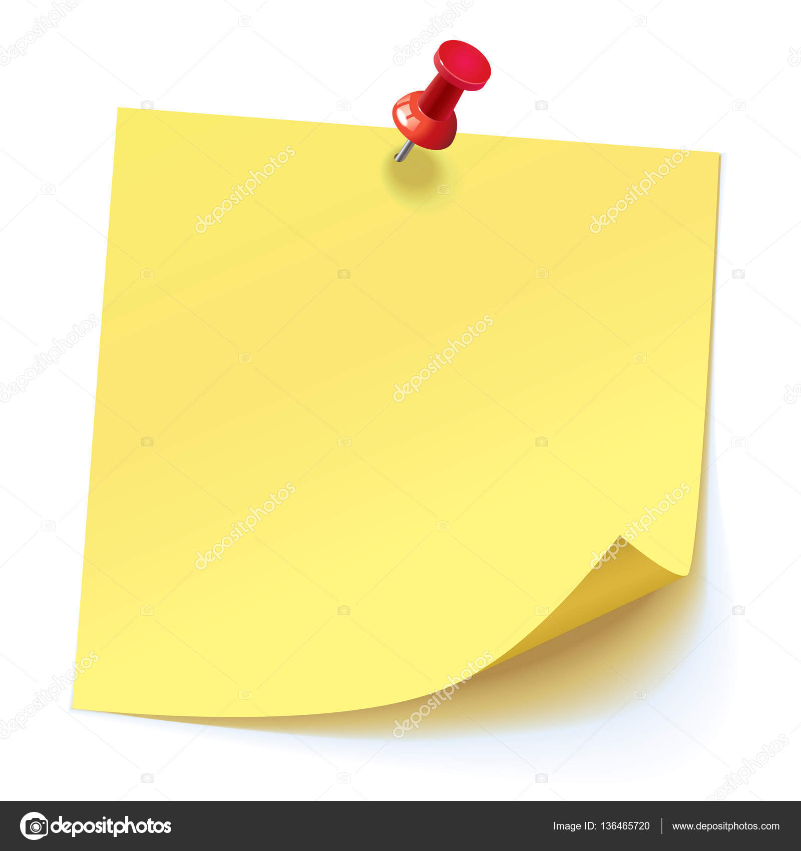 Yellow sticker pinned red pushbutton Stock Vector Image by ©kharlamova ...