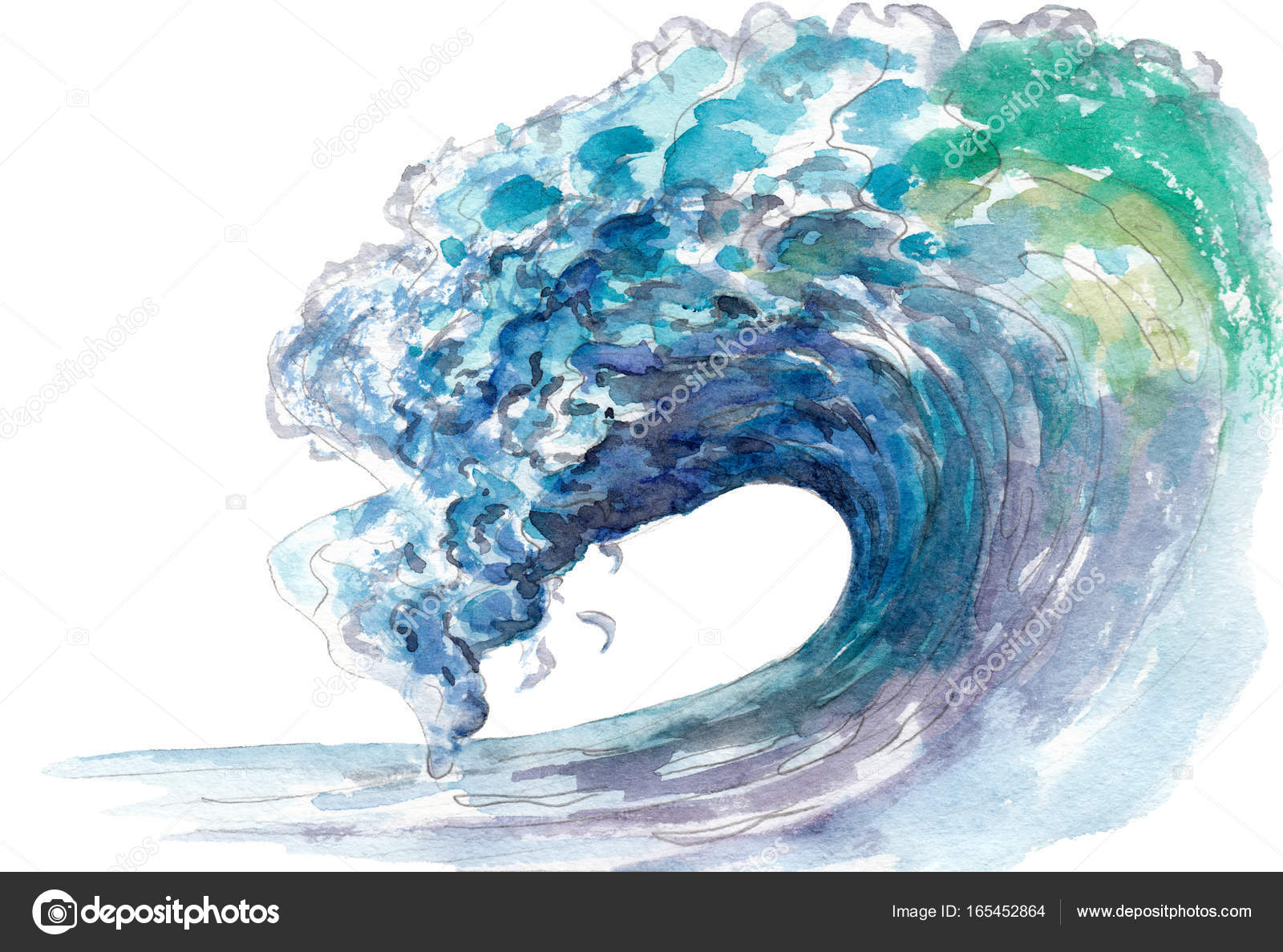 Watercolor Ocean Waves