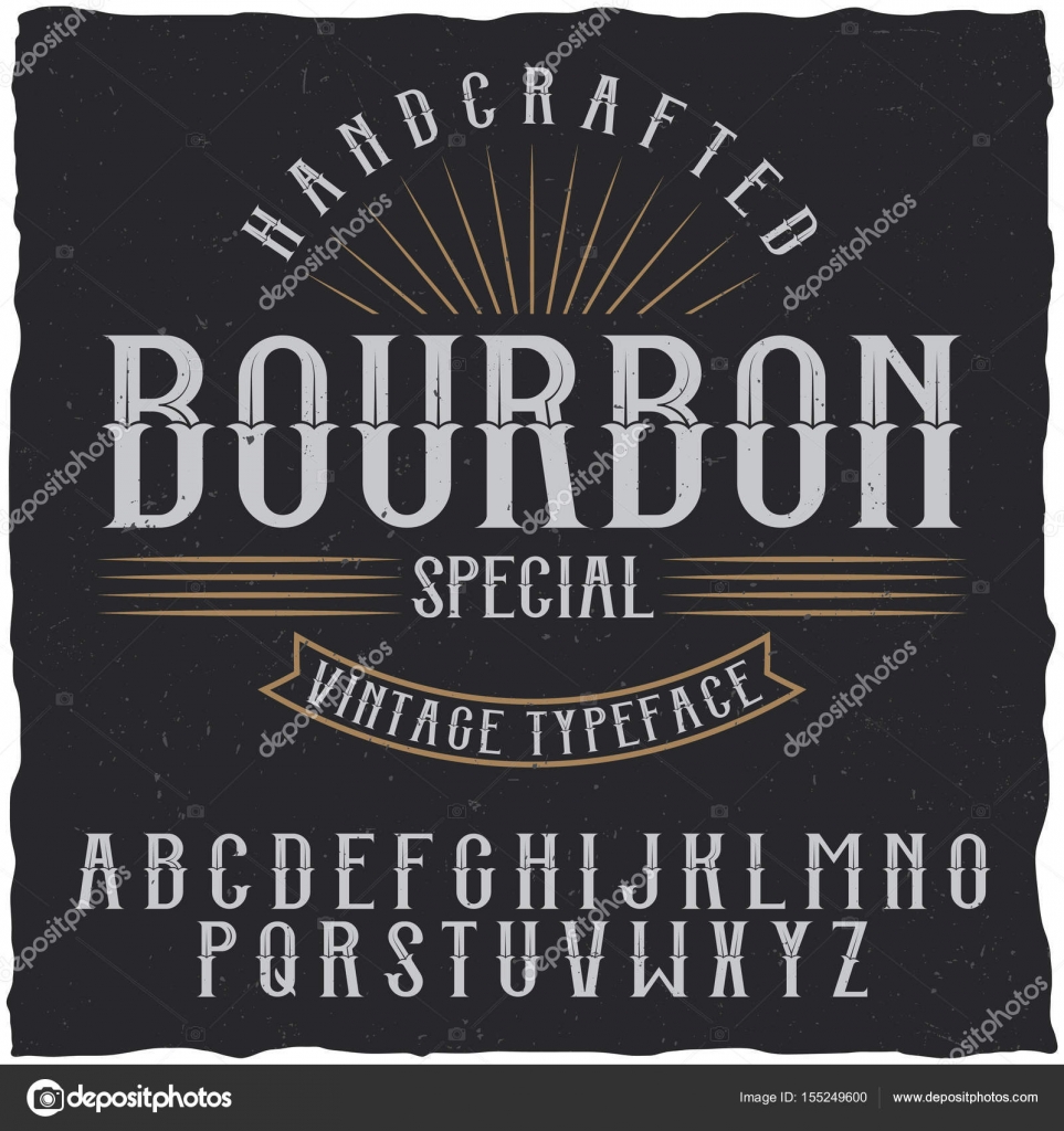 Bourbon label font and sample label design Stock Vector Image by ...