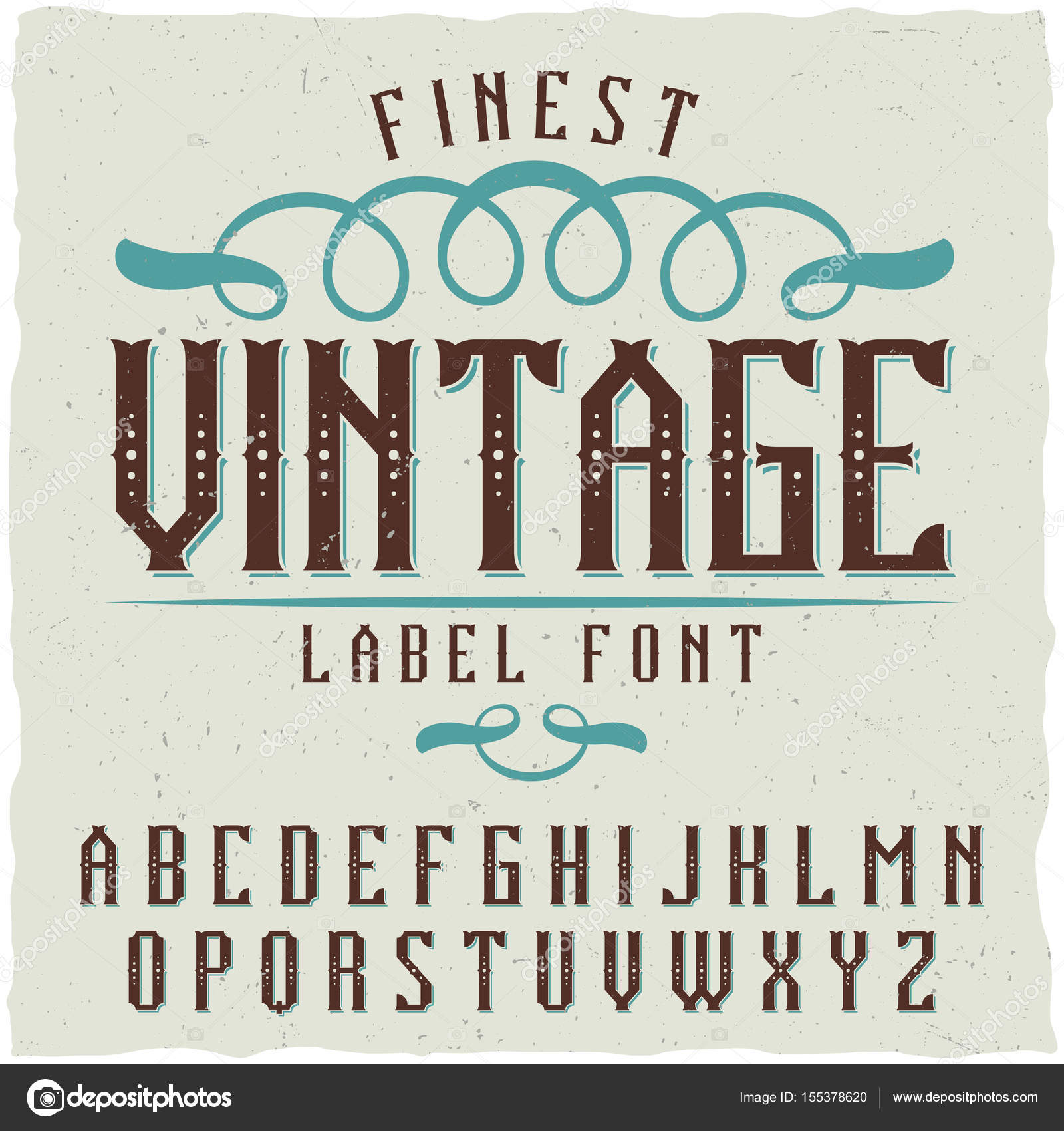 Vintage label font. Good to use in any classic label design. Stock ...