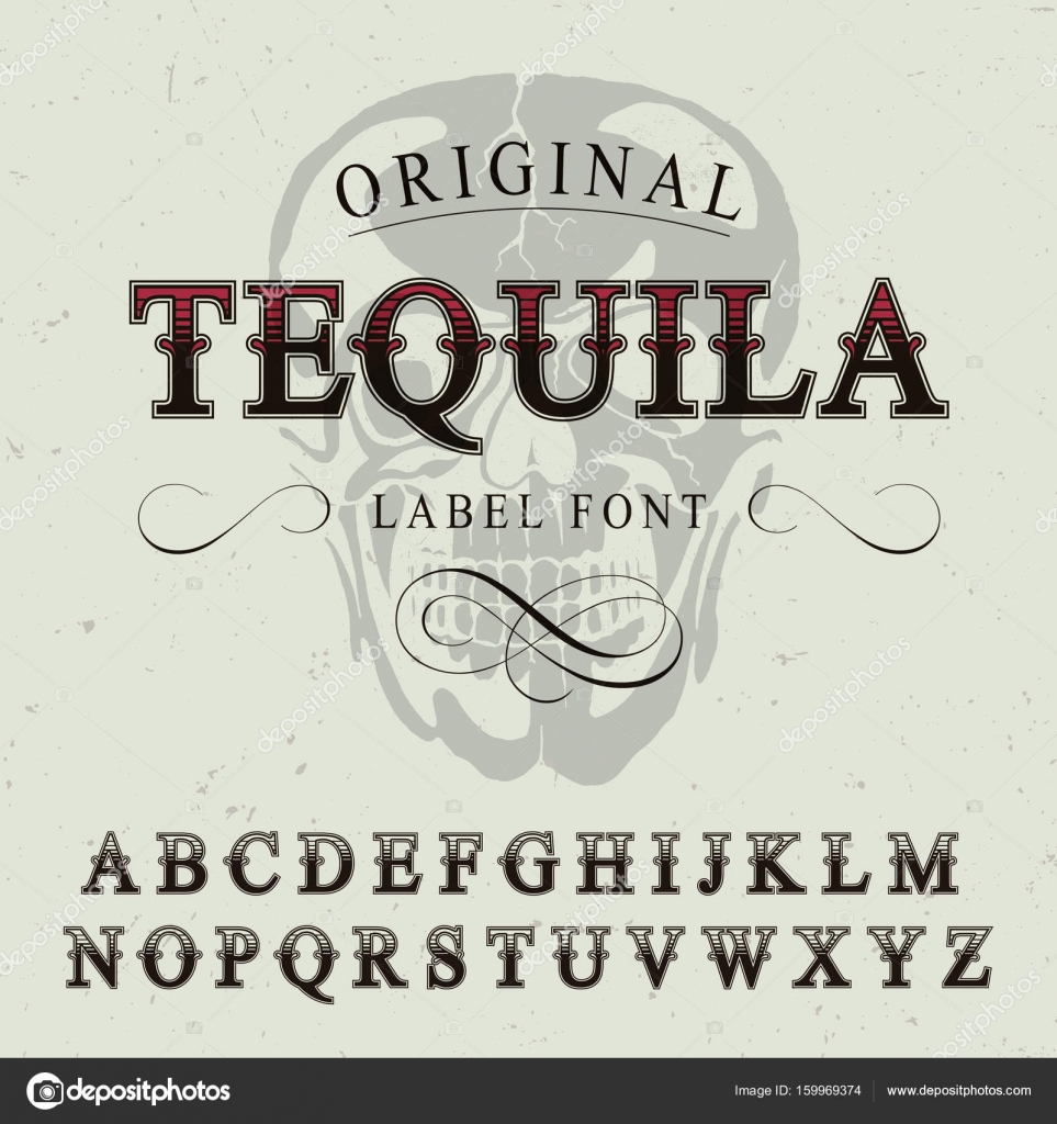 Original Tequila Label Font Poster Stock Vector by ©antonantipov 159969374