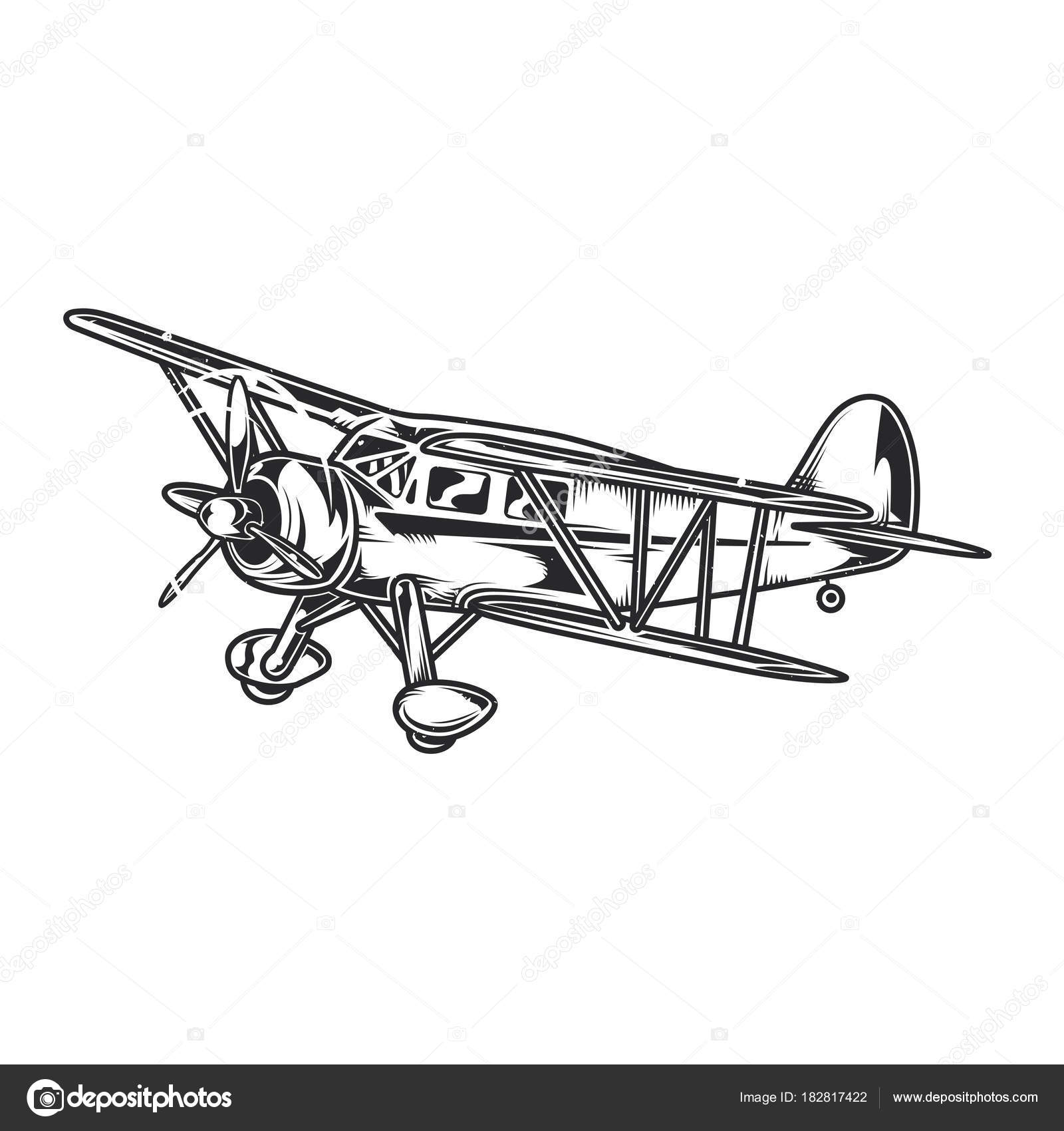 Vecotr Illustration of vintage airplane — Stock Vector © antonantipov ...