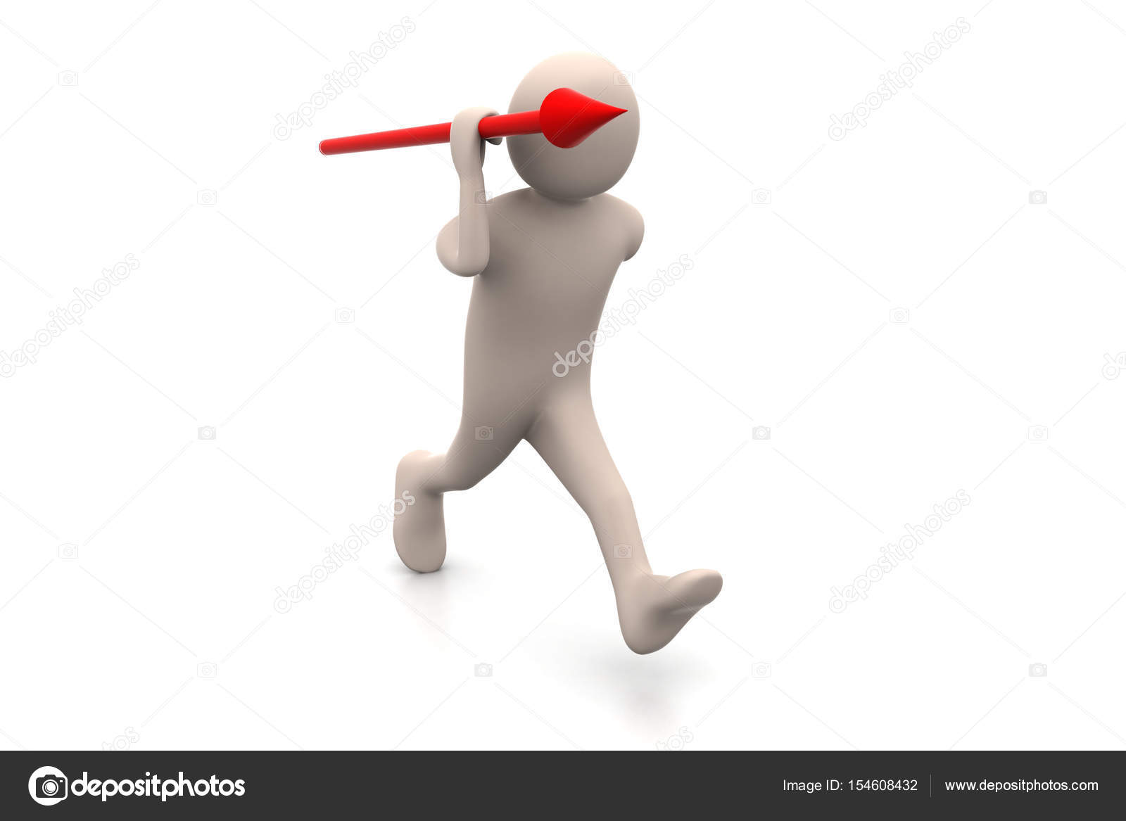 3d man throws a spear — Stock Photo © manojmadhu144@gmail.com #154608432