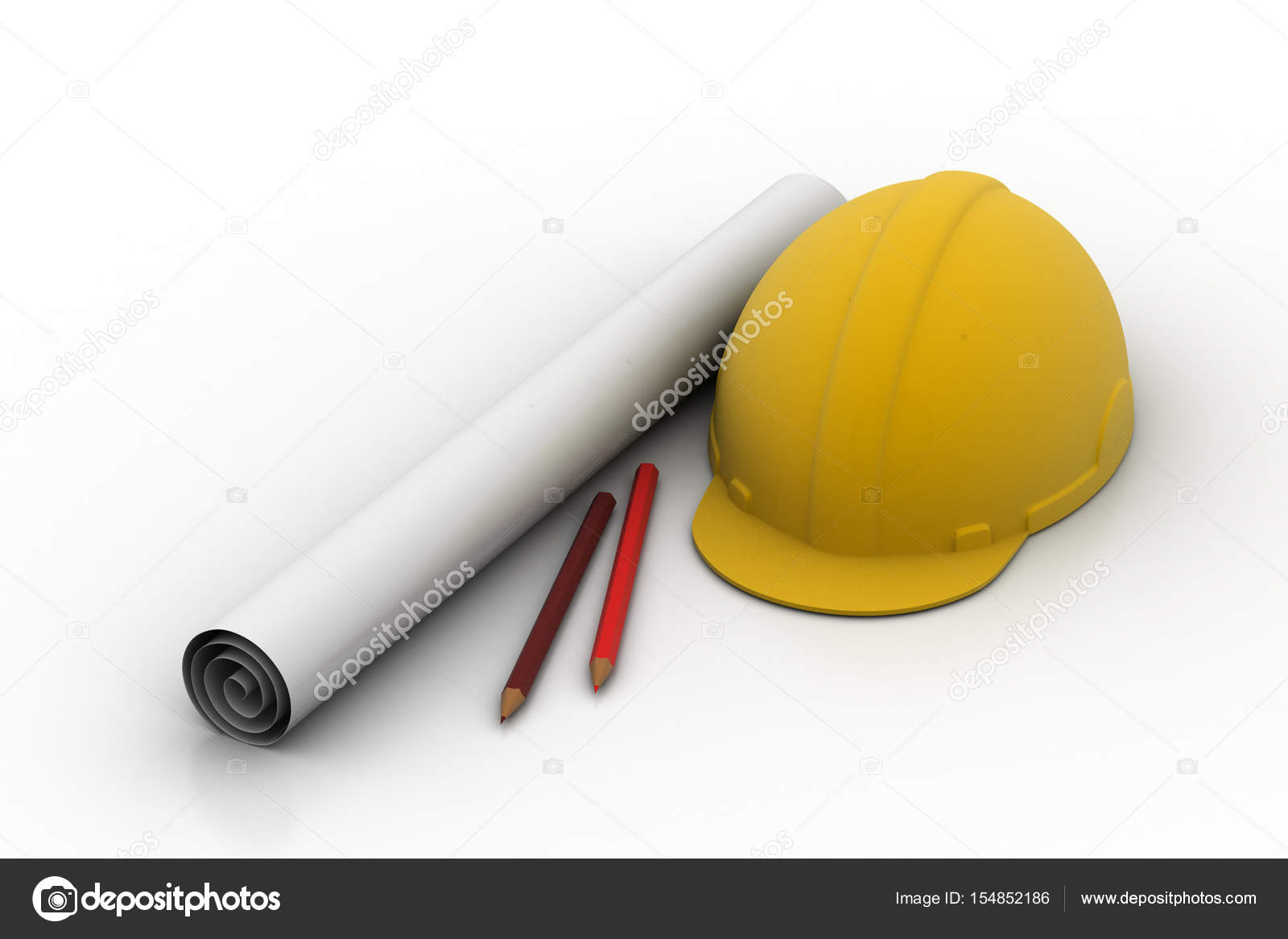 Construction cap with paper roll — Stock Photo © manojmadhu144@gmail ...