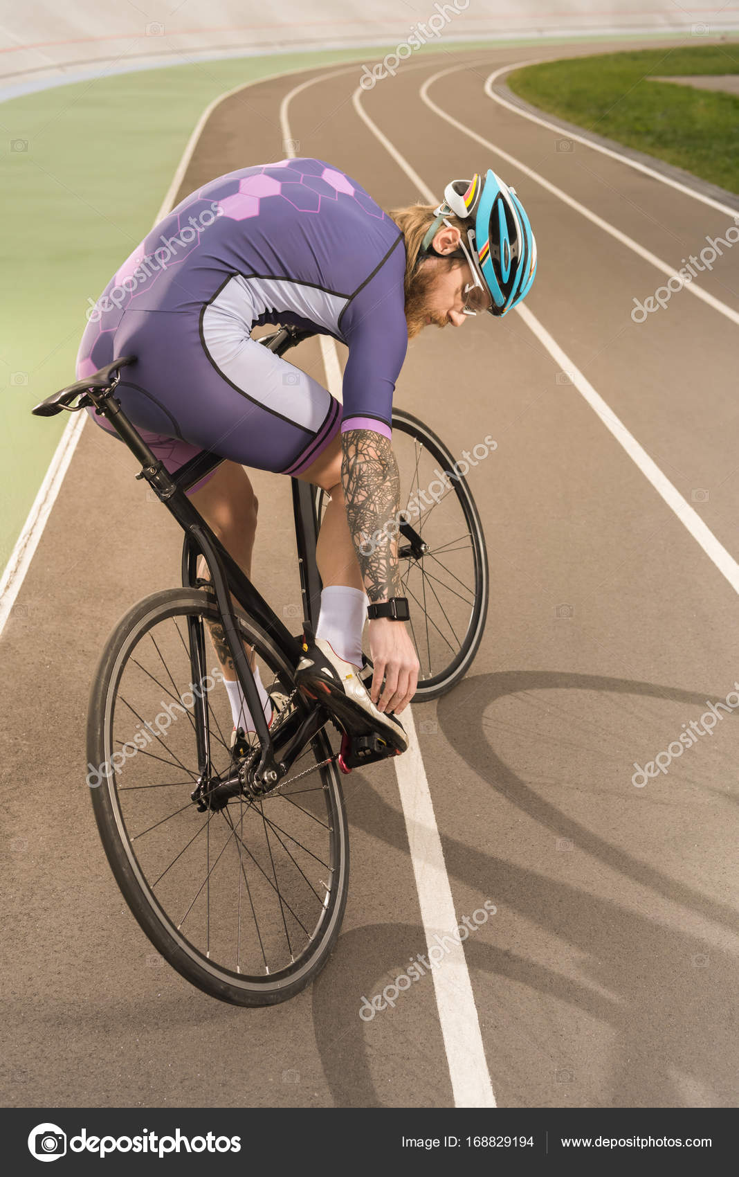 Cyclist on cycle race track Stock Photo by ©AlexNazaruk 168829194