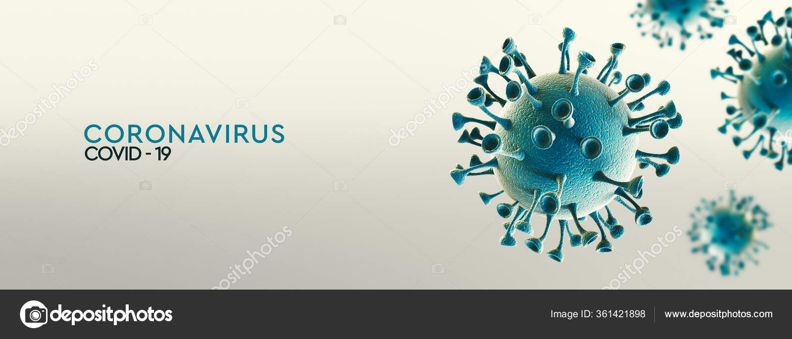 High resolution banner Coronavirus microscopic view. Dangerous asian ...