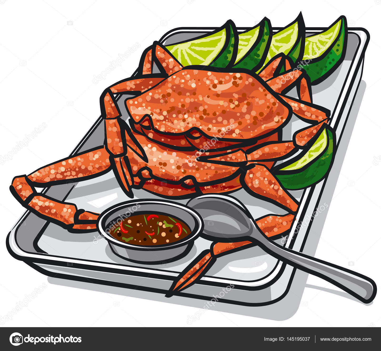 Cooked seafood crabs Stock Vector Image by ©olegtoka1967 #145195037